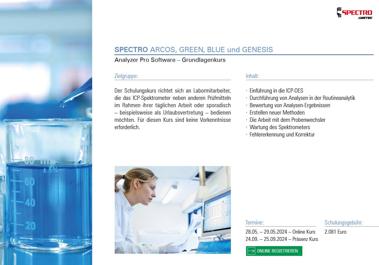 ICP Analyzer Pro Software Grundlagenkurs [1. Kurs: Online, 2. Kurs ...