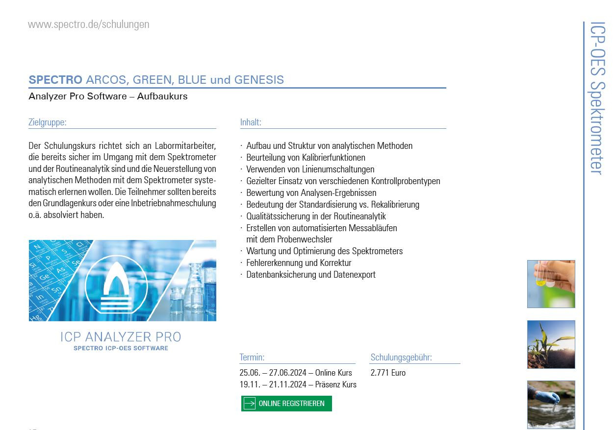 ICP Analyzer Pro Software Aufbaukurs [1. Kurs: Online, 2. Kurs: Präsenz]