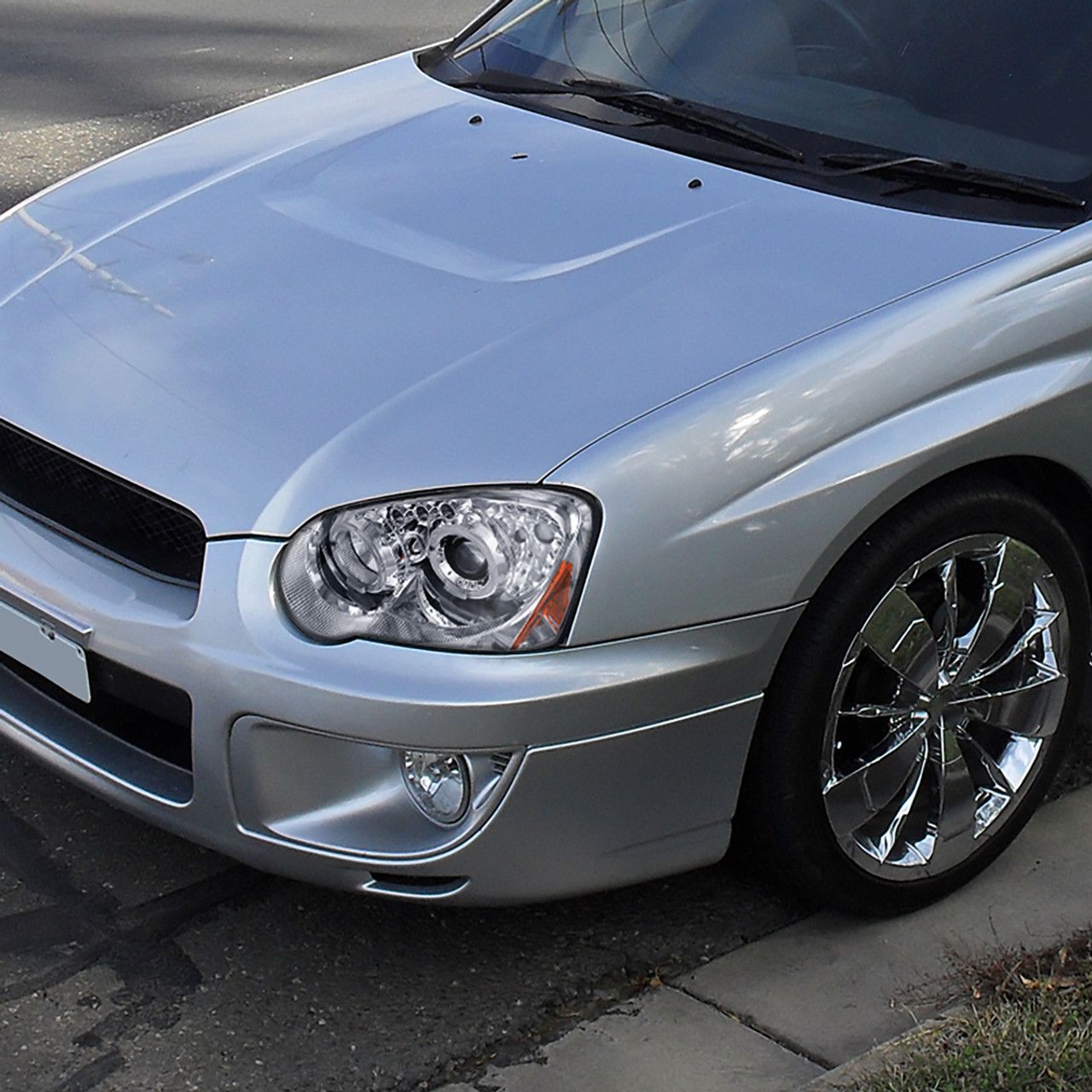2004 2005 Subaru Impreza WRX STI Outback Dual Halo Projector Headlights Chrome Housing Clear Lens
