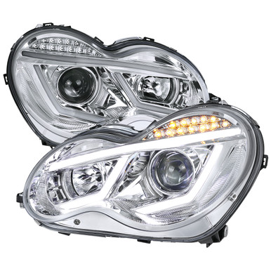 2001-2007 Mercedes Benz W203 C Class Sedan Projector Headlights w/ LED ...