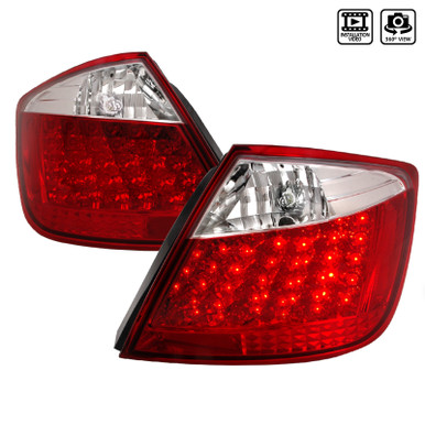 2004-2010 Scion tC LED Tail Lights (Chrome Housing/Red Clear Lens) - K2 ...