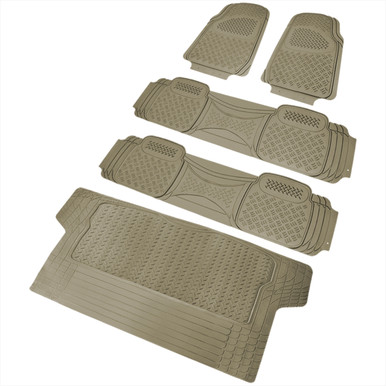 Universal PVC Rubber Floor Mats - 5PC (Beige) - K2 Motor