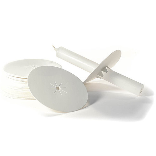100 Pack of Plain White Paper Bobeche Drip Protectors for Candlelight ...