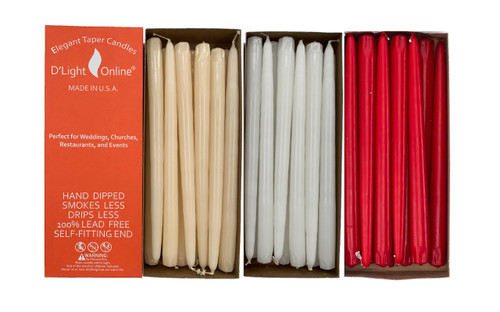Premium Hand Dipped Unwrapped Bulk Pack Taper Candles - Dripless ...