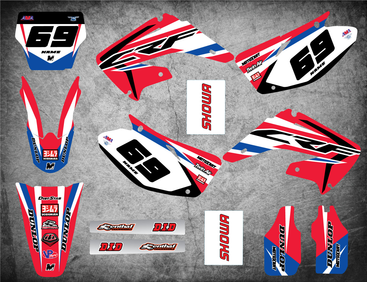 Honda 125cc and above SLEEK STYLE full Sticker Kit - MotoXart