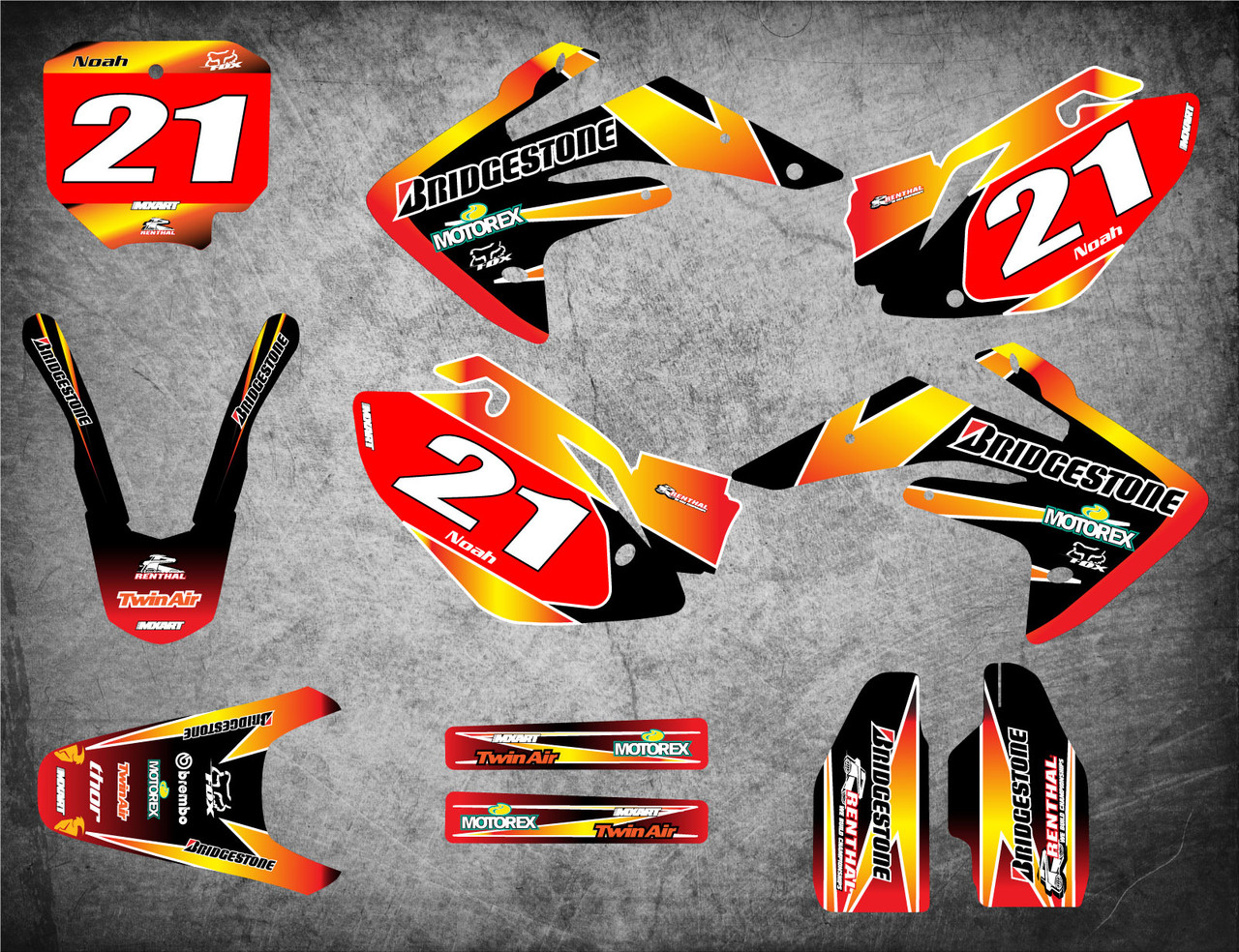 CRF 150 SUNRISE style full Sticker Kit - MotoXart