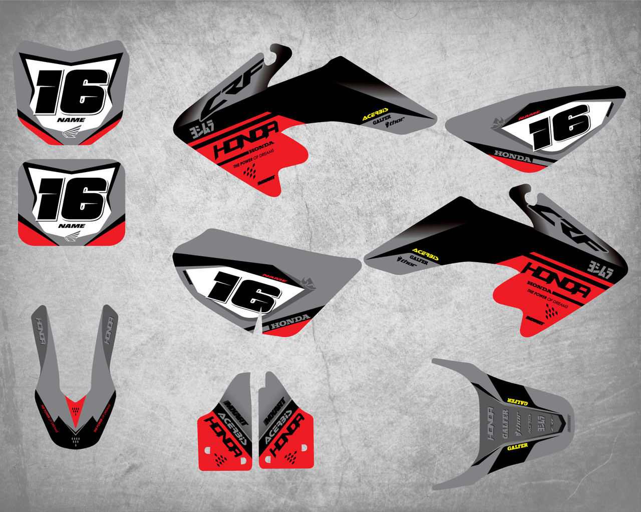 CRF 50 STING style full Sticker Kit - MotoXart