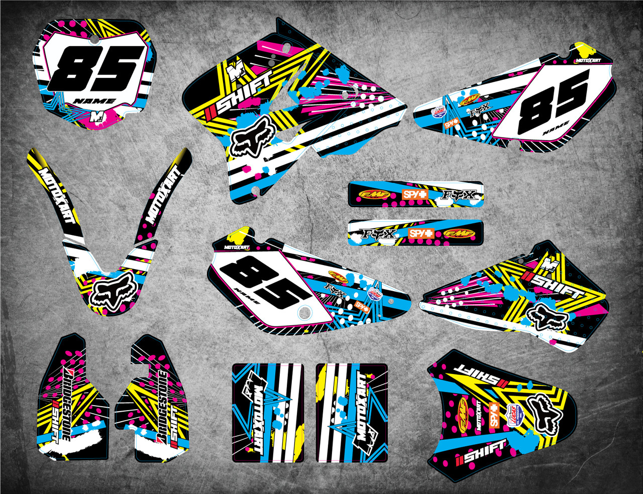 RM 85 PINNED style full Sticker Kit - MotoXart