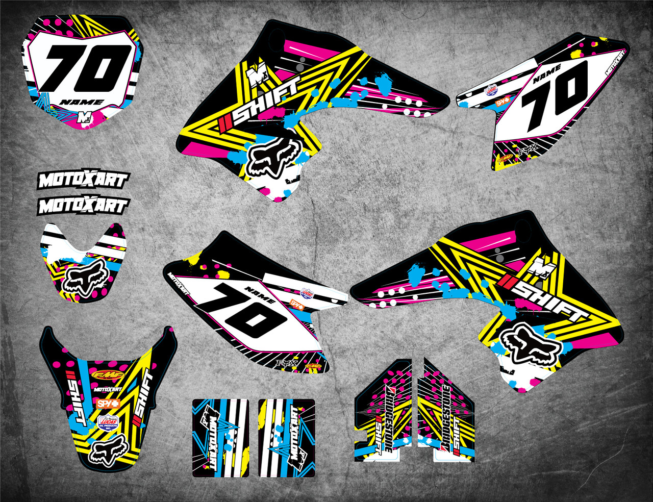 JR 80 / DRZ 70 PINNED Style Full Sticker Kit - MotoXart