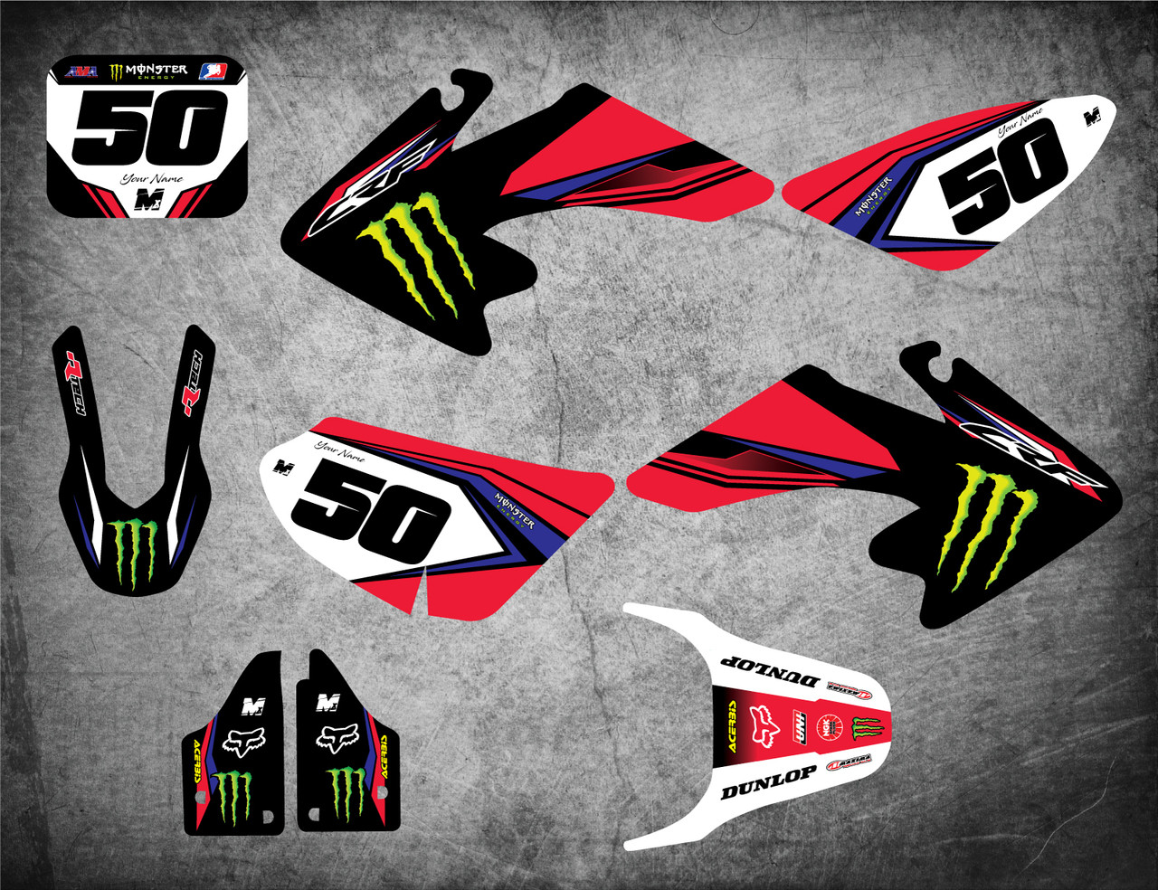 CRF 50 SURGE style full Sticker Kit - MotoXart