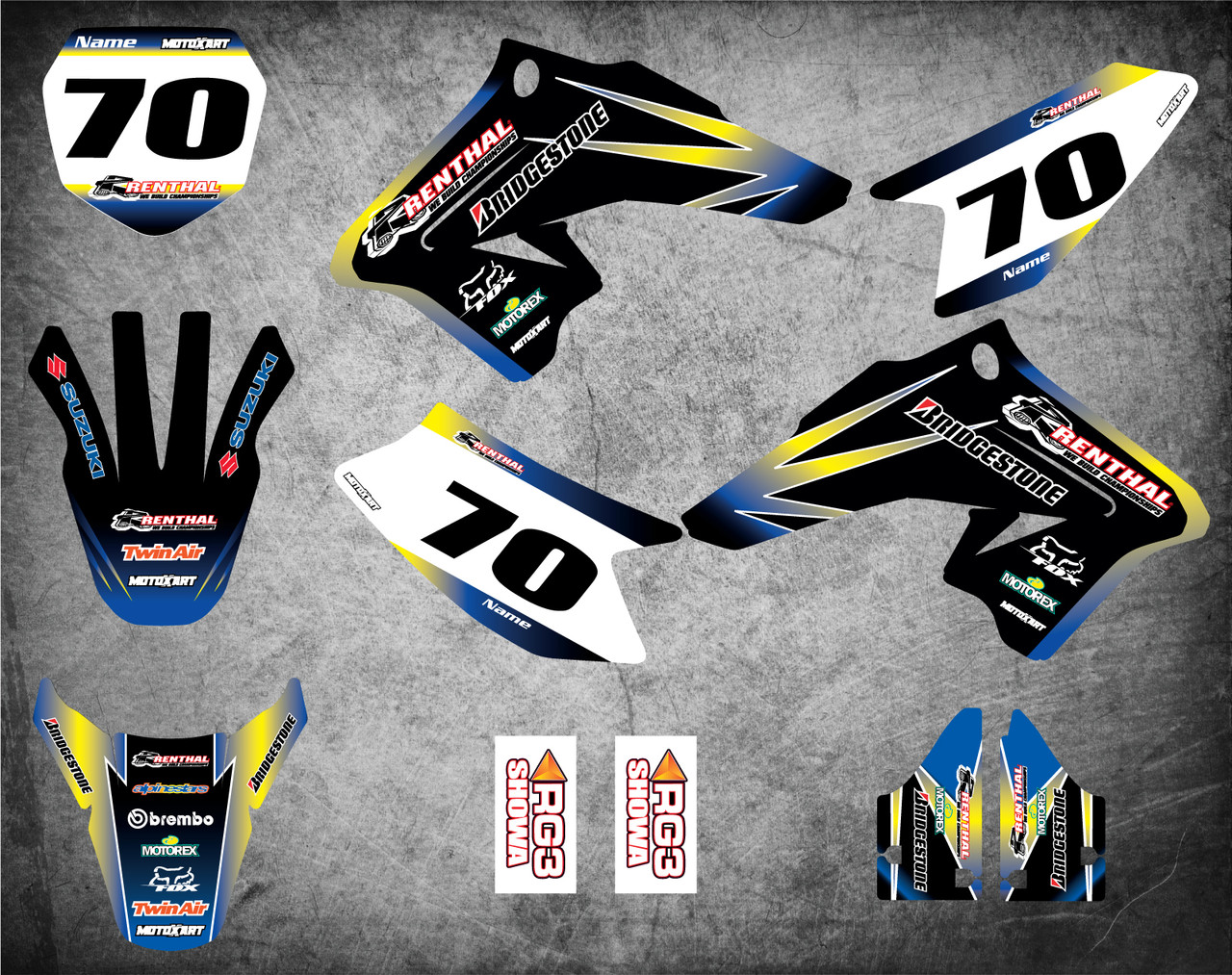 JR 80 / DRZ 70 SUNSET Style Full Sticker Kit - MotoXart