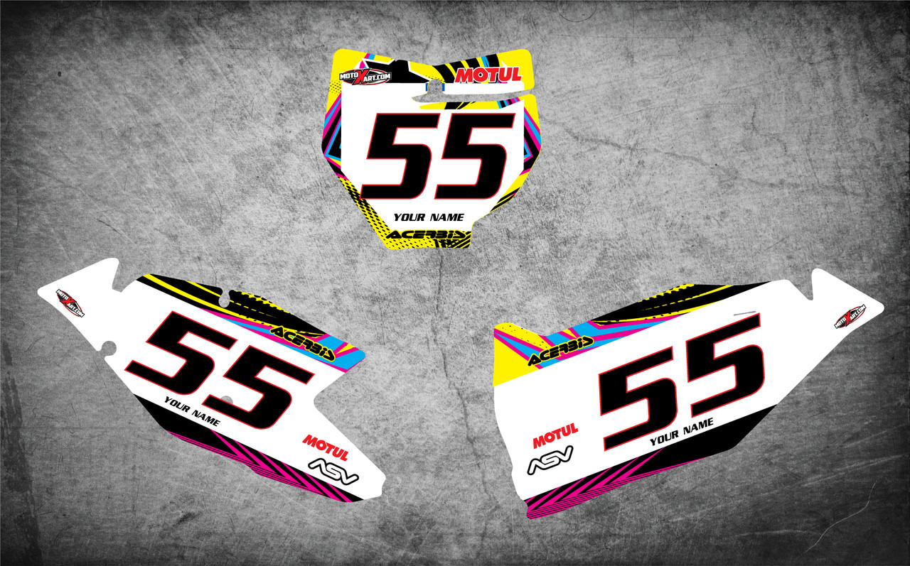Premium KTM number plate graphics Australia "NEON" style pro grade KTM ...