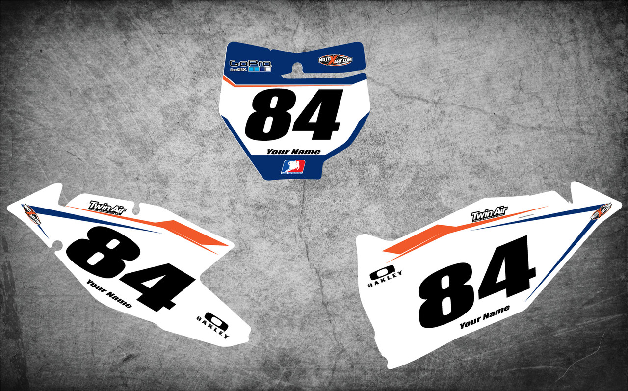 Premium KTM number plate graphics Australia "FORCE" style pro grade KTM ...