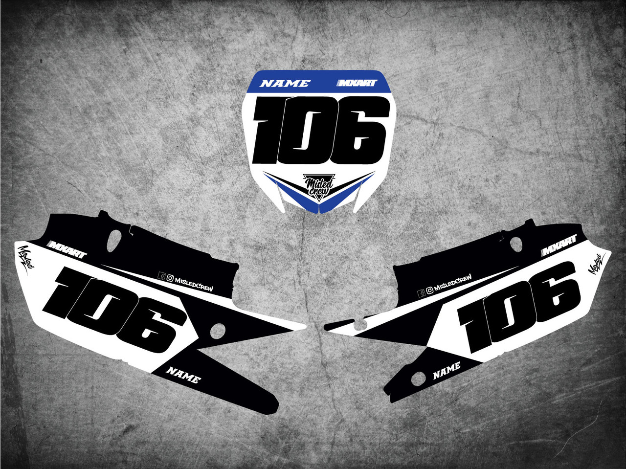 Premium YAMAHA number plate graphics Australia "CLUB" style pro grade ...