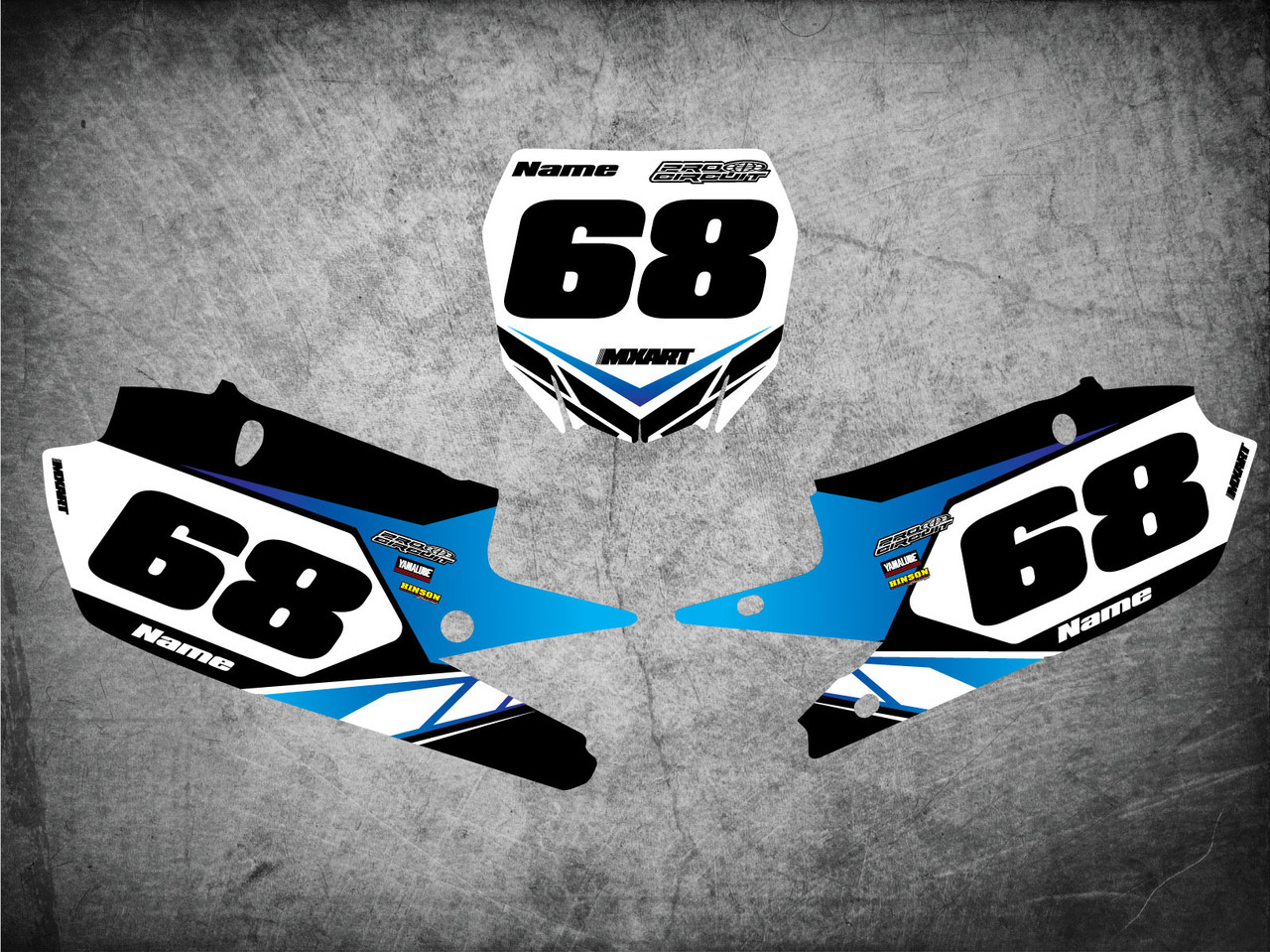 Premium YAMAHA number plate graphics Australia "OUTLAW" style pro grade ...