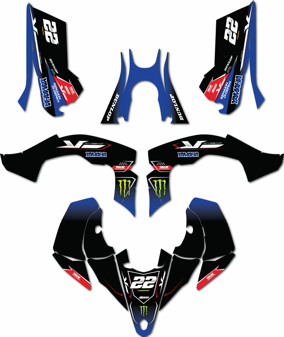 Quad Life Sticker Yamaha YFZ450R ATV Fender Warning Tags Stickers