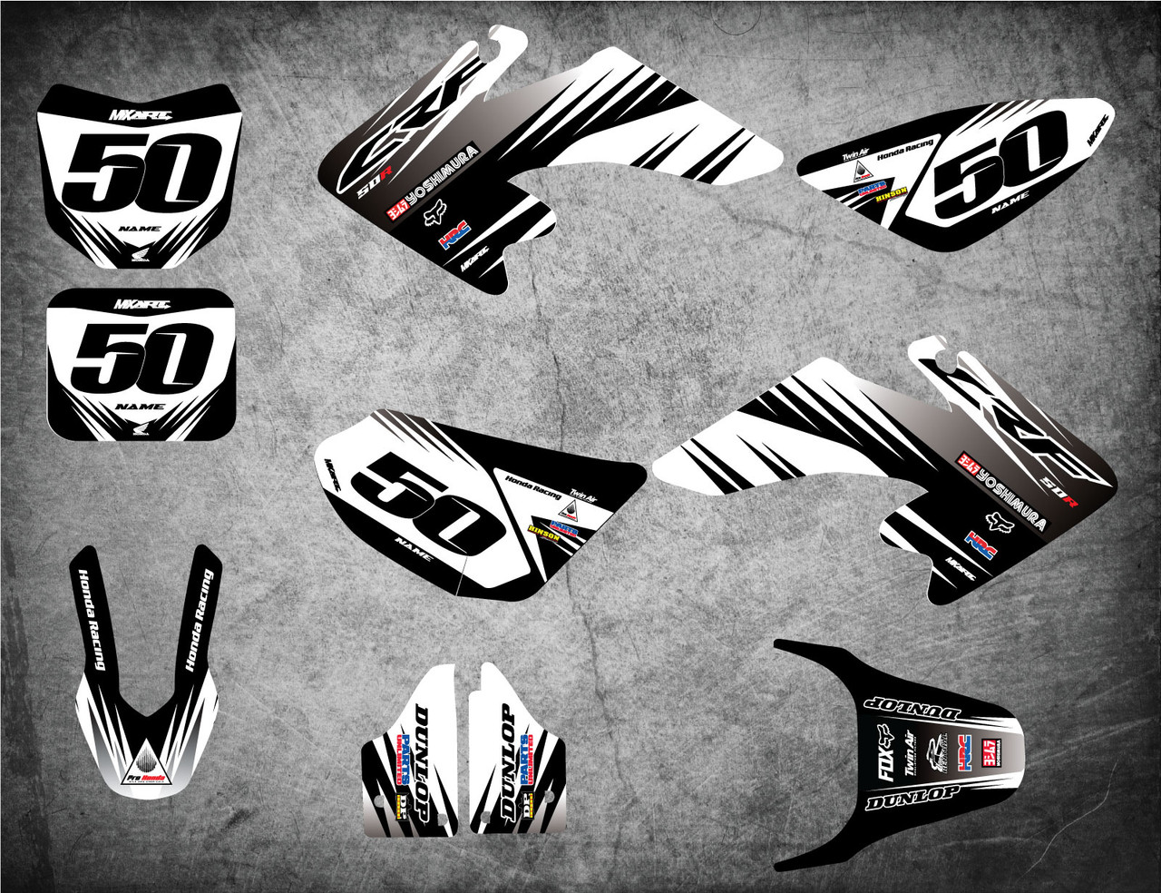CRF 50 SHARP style full Sticker Kit - MotoXart