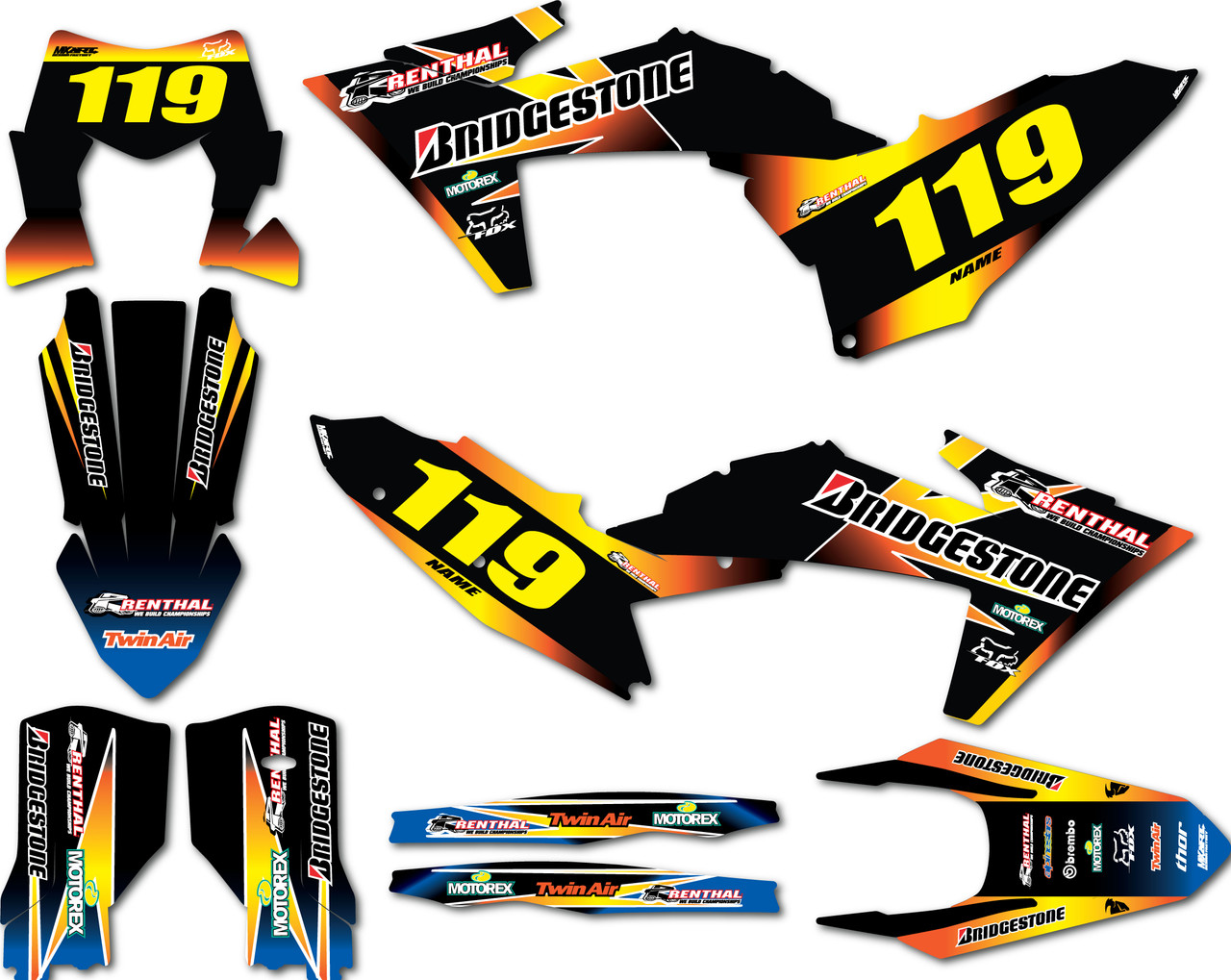 Premium quality KTM EXC Graphics Sunrise Style :: Motoxart