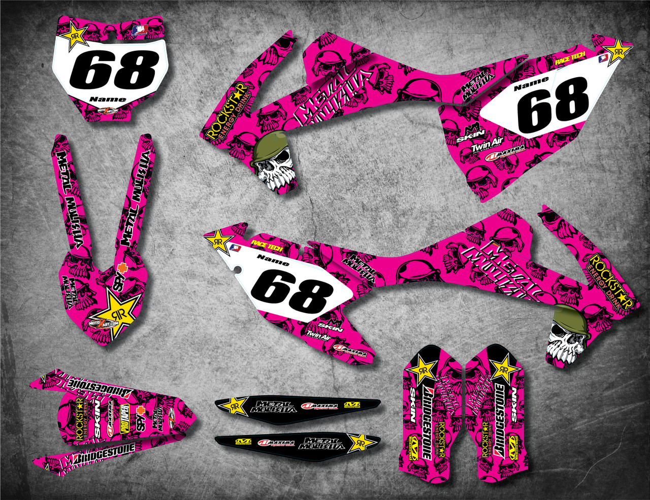 Premium quality KTM full bike decals "METAL PINK" style quality KTM ...