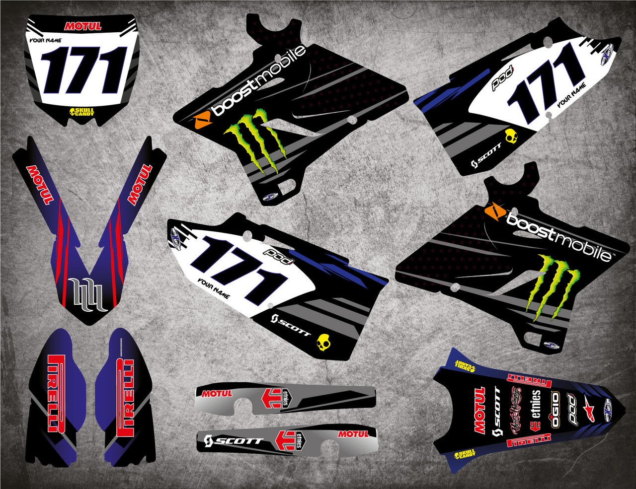 Premium quality YAMAHA motocross graphics "RAVAGE" style quality YAMAHA ...