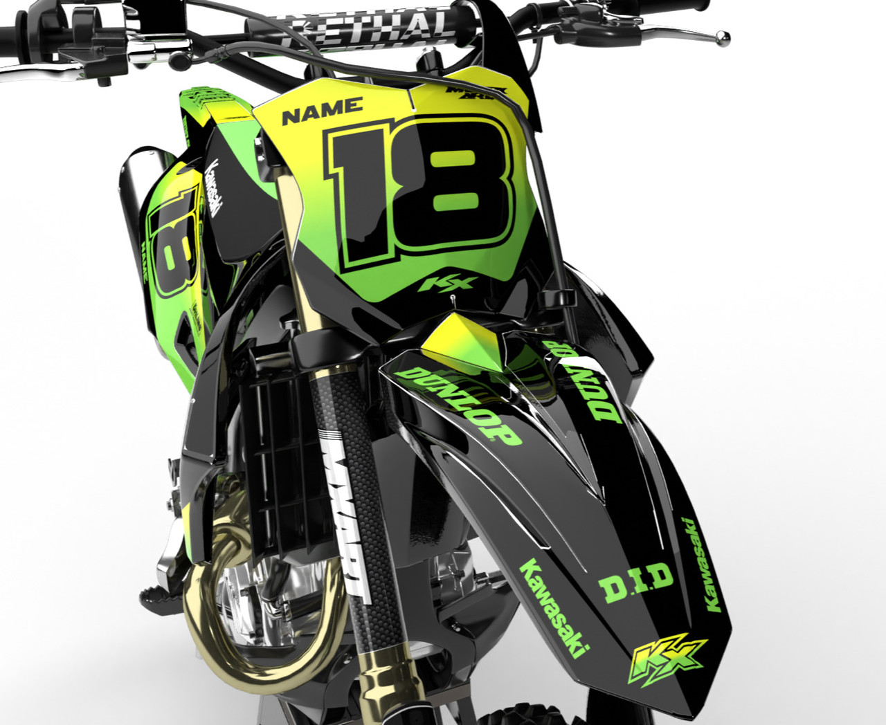 Premium quality motocross graphics "BOSS" style quality KAWASAKI dirt ...