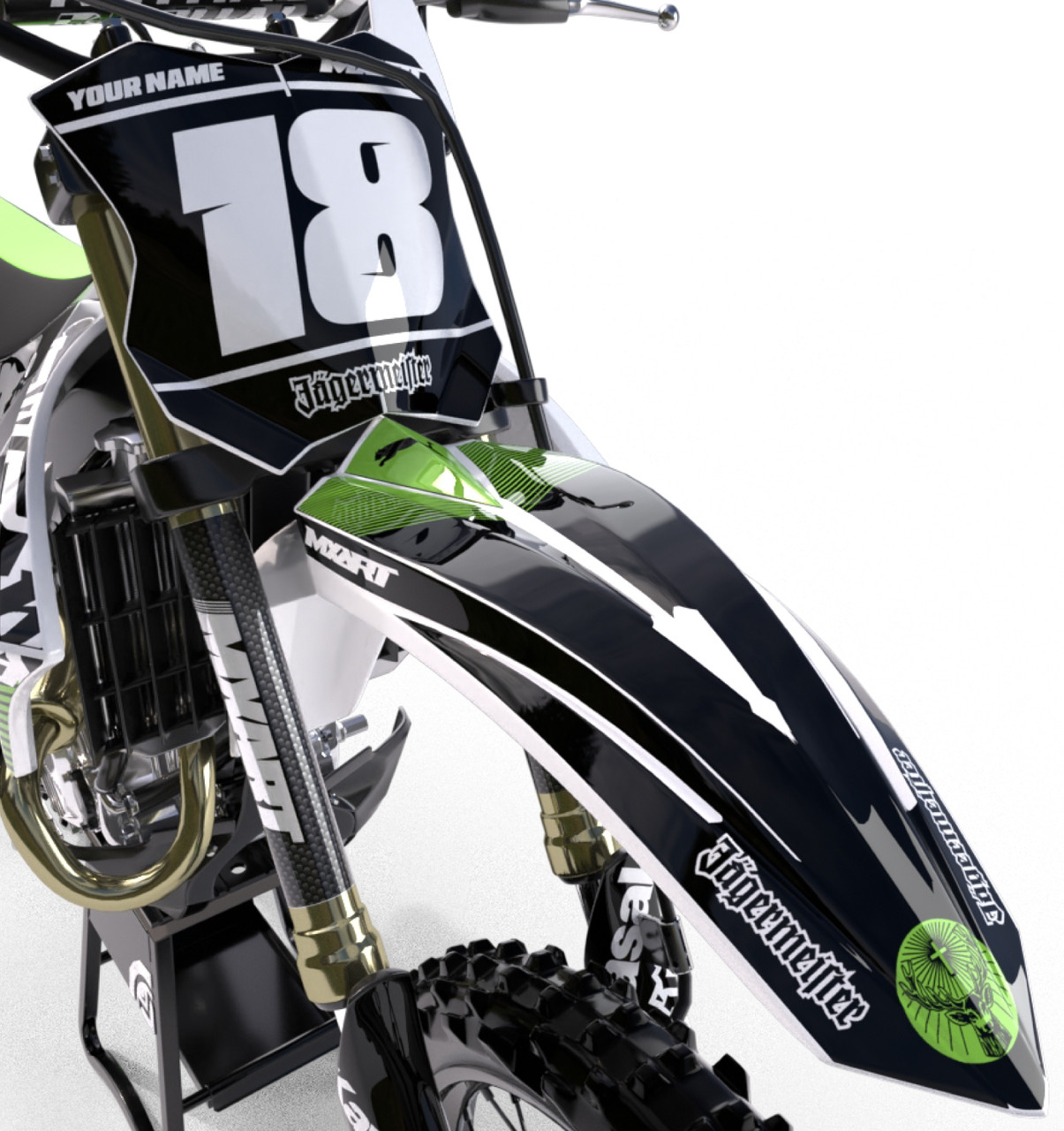 Premium quality motocross graphics "JAG" style quality KAWASAKI dirt ...
