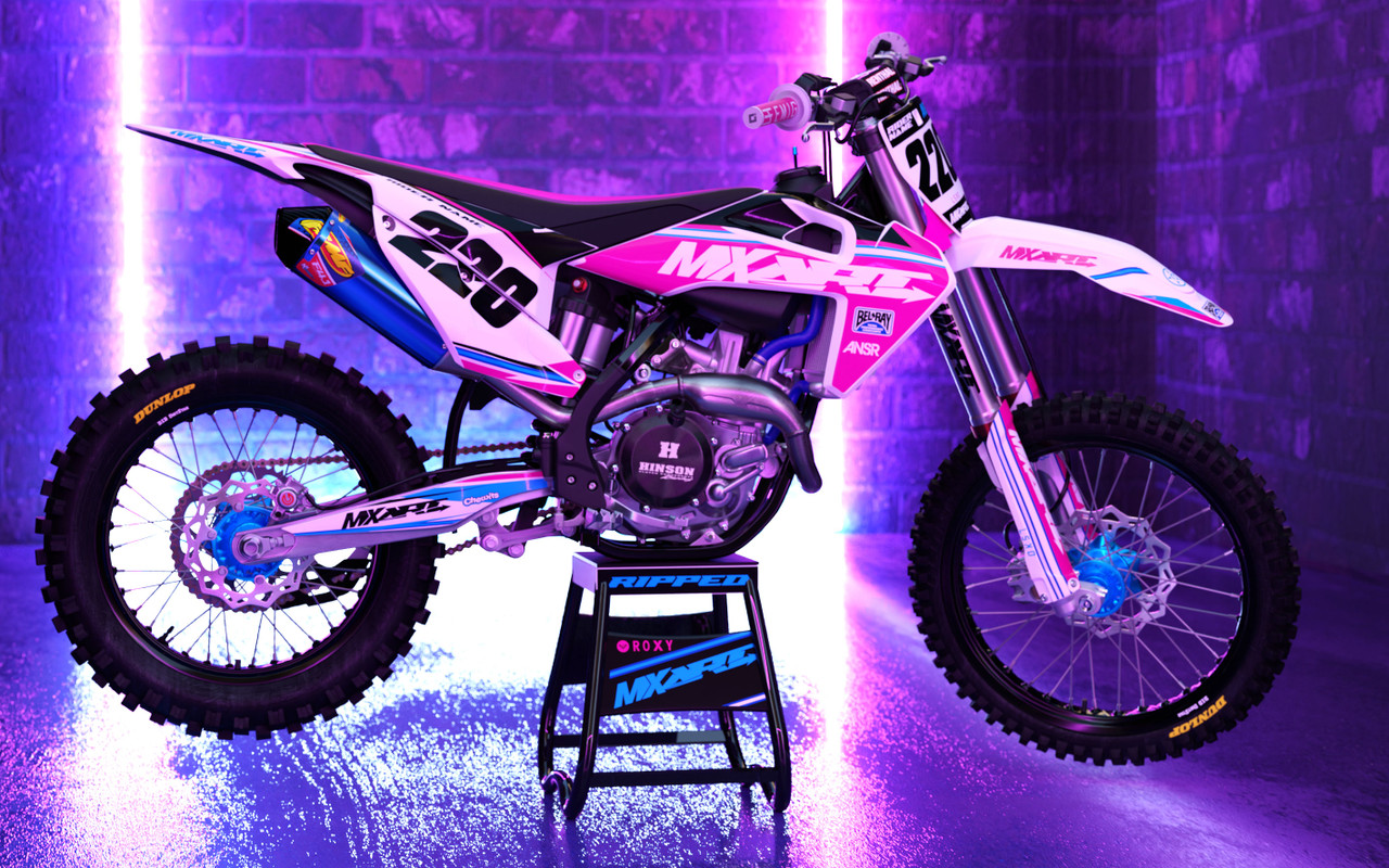 Pro quality Husqvarna full bike decals Australia "Ripped Pink" style ...