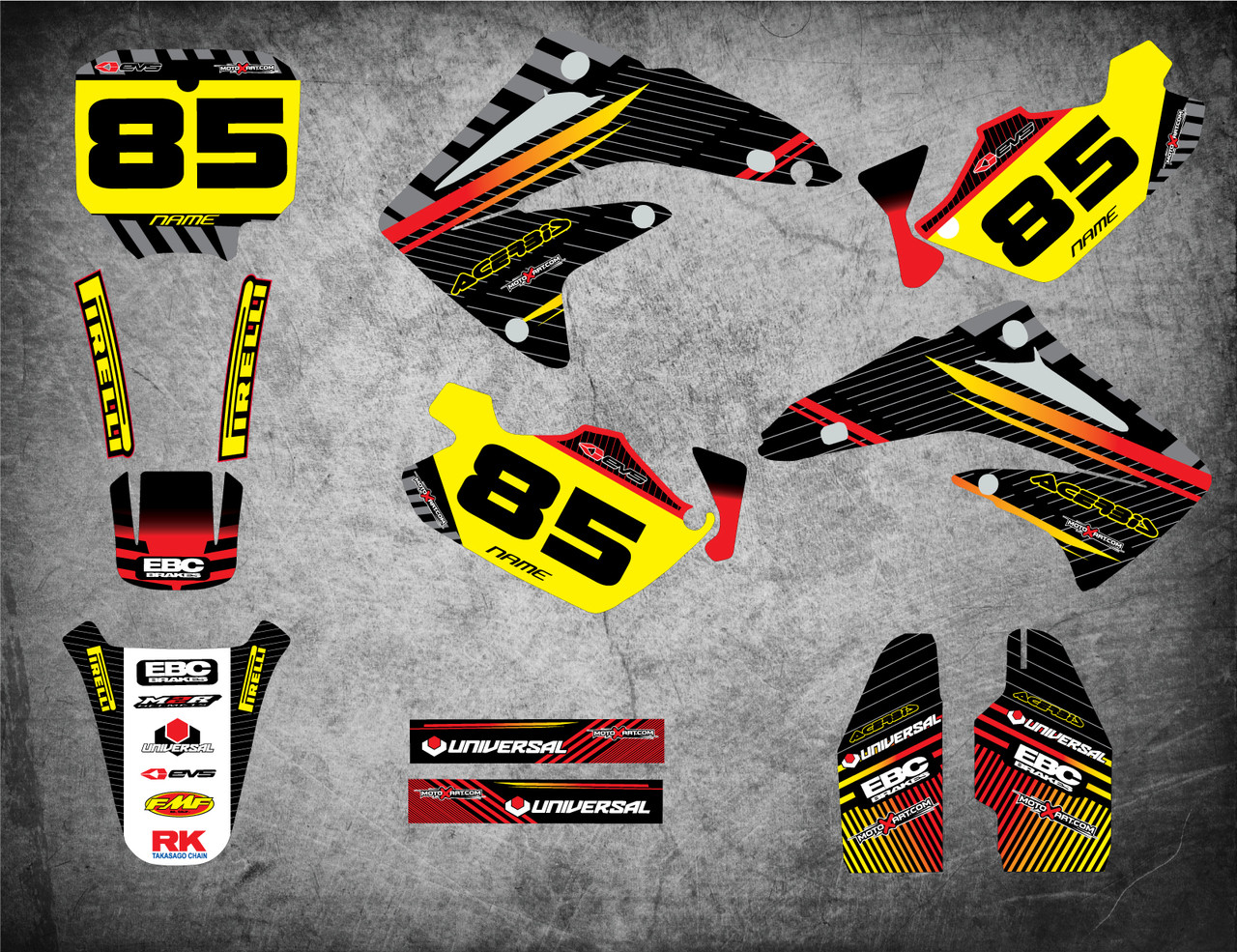 CR 80 / 85 Factory style full Sticker Kit - MotoXart