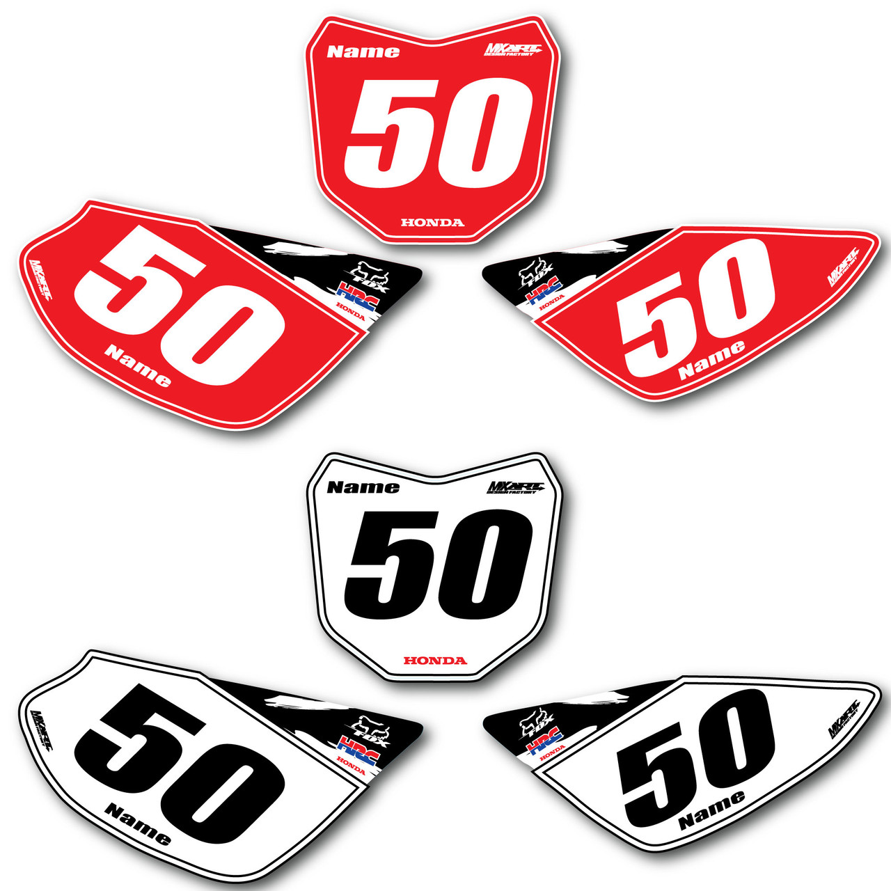 Premium Honda CRF 50 Number Plate Stickers Safari Style :: Motoxart