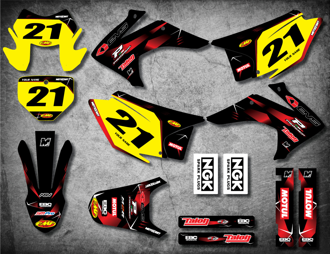 CRF 150 Barbed style full Sticker Kit - MotoXart