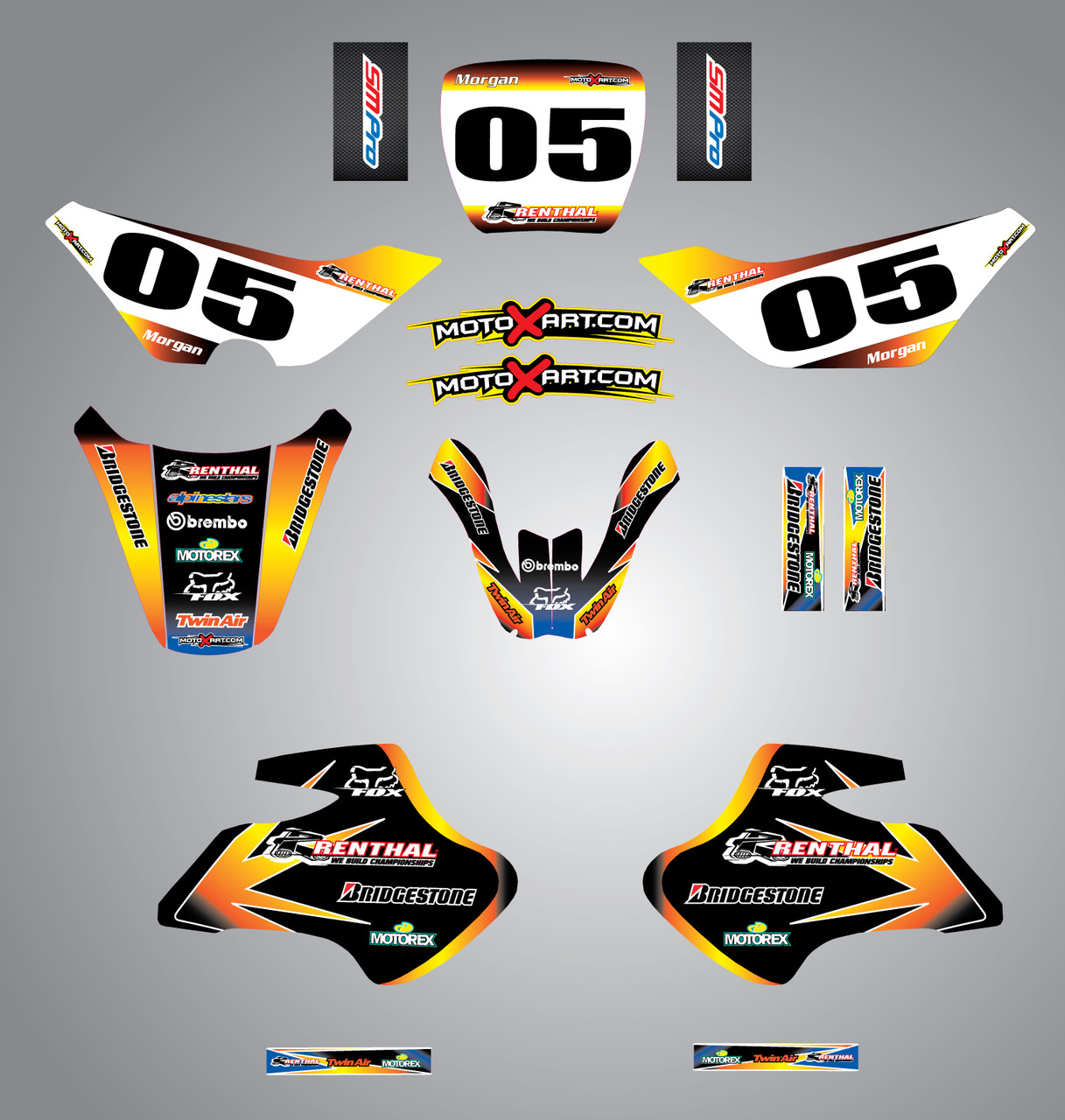 Suzuki 50cc Sunrise style full Sticker Kit - MotoXart