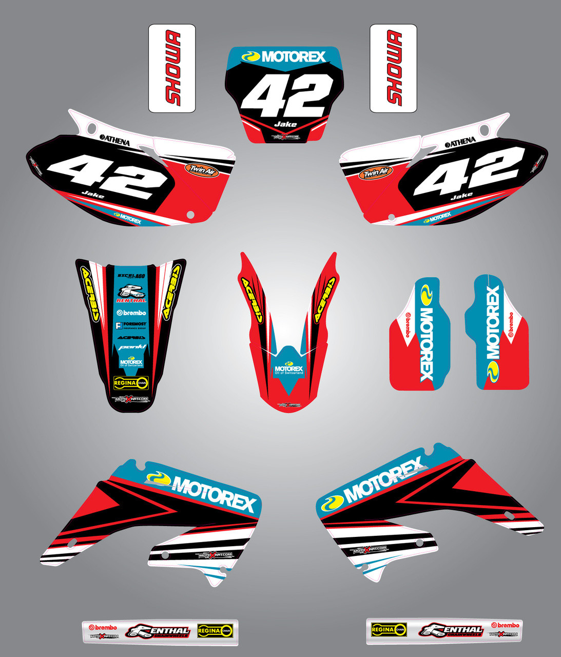 Honda 125cc + Strike Style full Sticker Kit - MotoXart