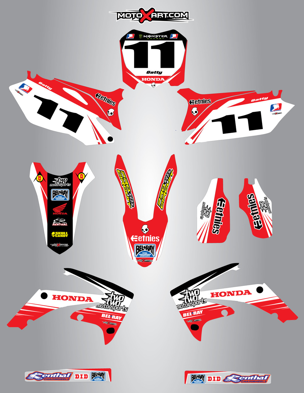 Honda 125cc + Two Two Style full Sticker Kit - MotoXart