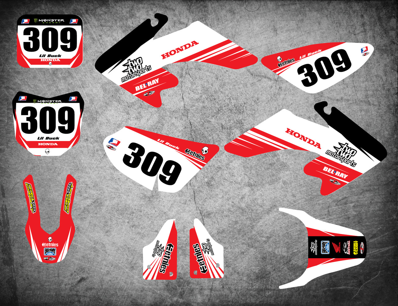 CRF 50 Two Two style full Sticker Kit - MotoXart