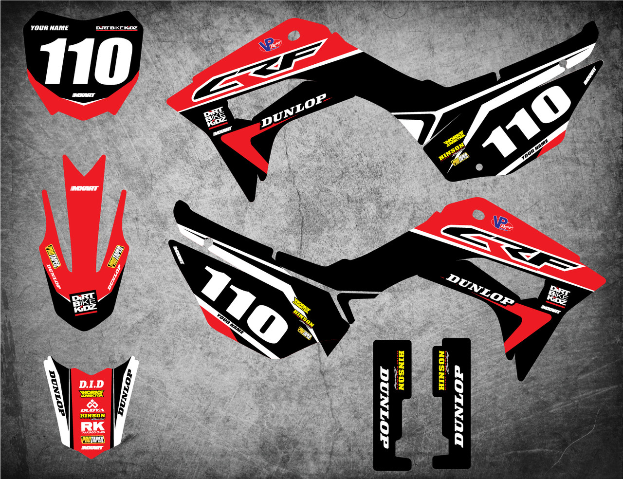 Honda CRF 110 PYRO style full Sticker Kit - MotoXart