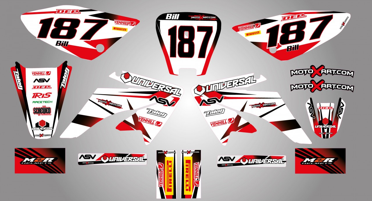 Honda CRF 70/80/100 Full Graphics Kit SHARP Style - MotoXart