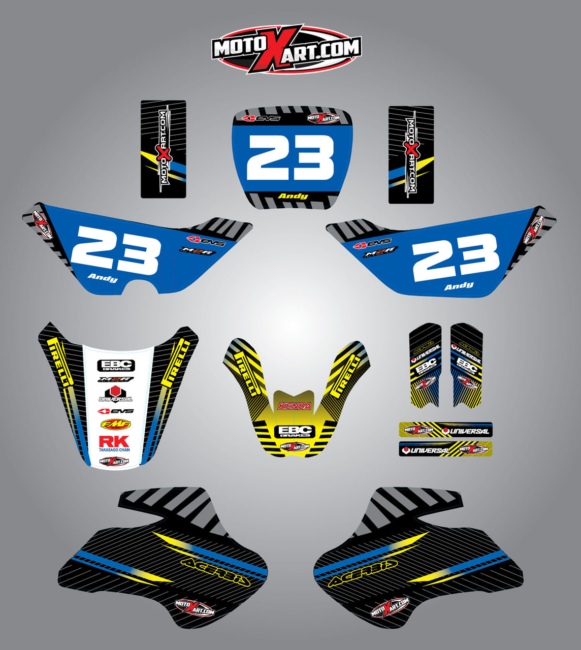 Suzuki 50cc Factory style full Sticker Kit - MotoXart