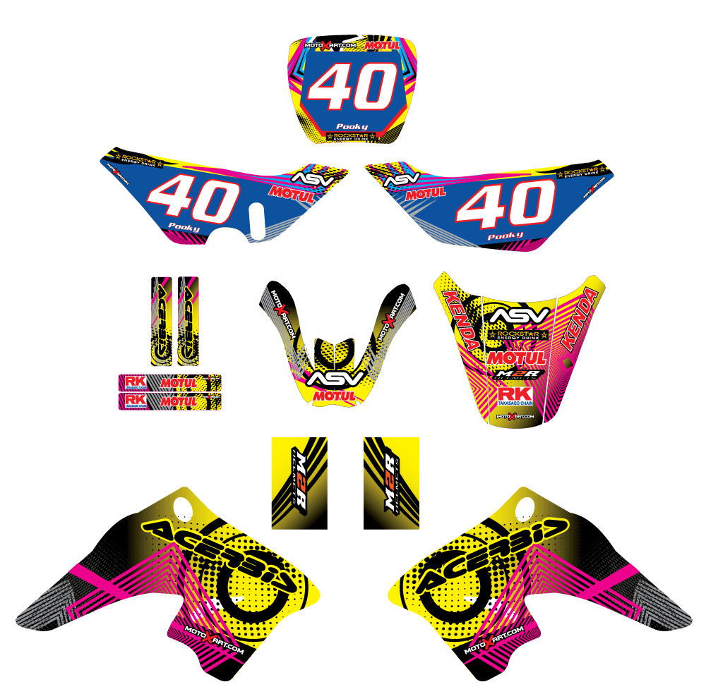 Suzuki 50cc Neon style full Sticker Kit - MotoXart
