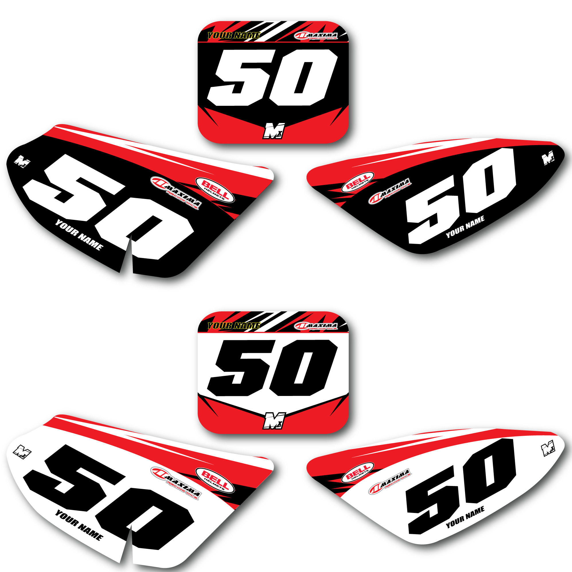 Premium Honda CRF 50 Number Plate Stickers Digger Style :: Motoxart
