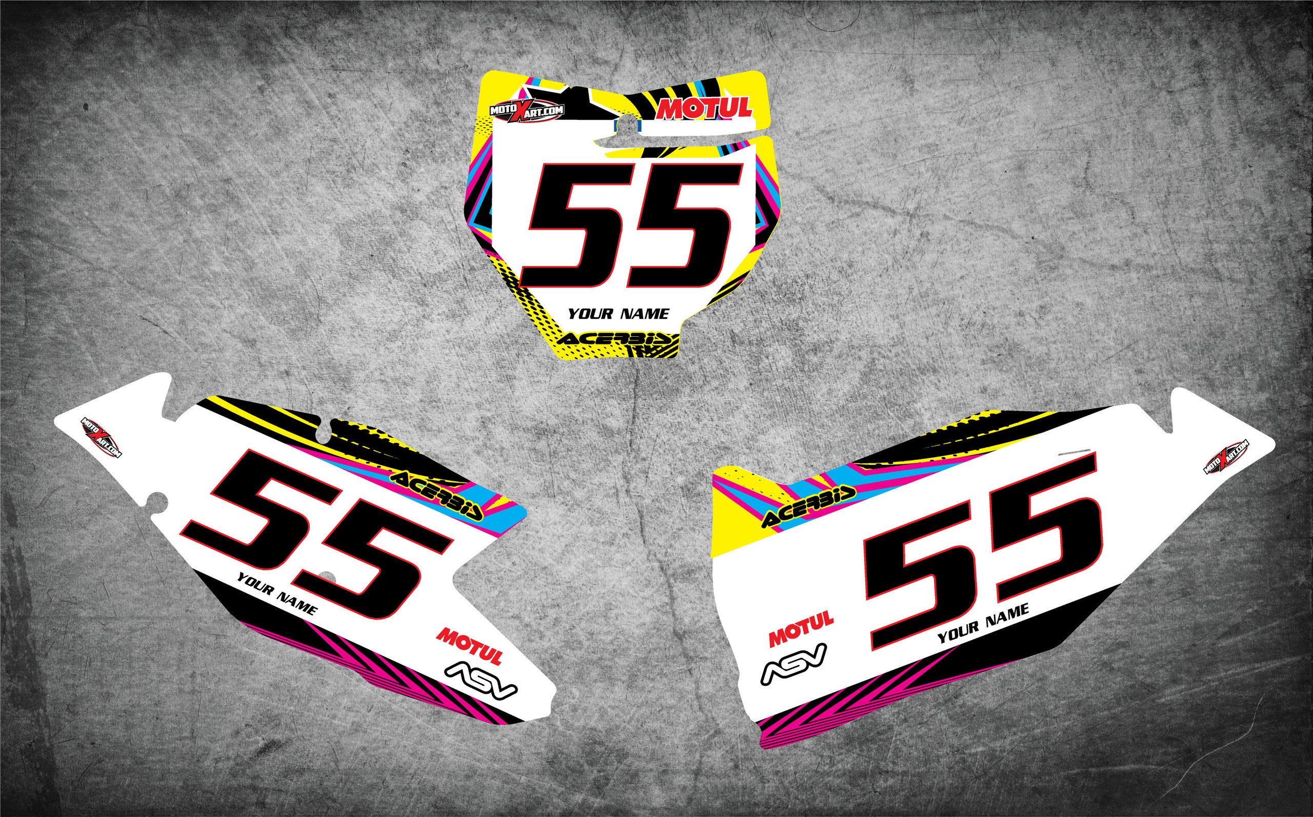 Premium KTM number plate graphics Australia "NEON" style pro grade KTM ...