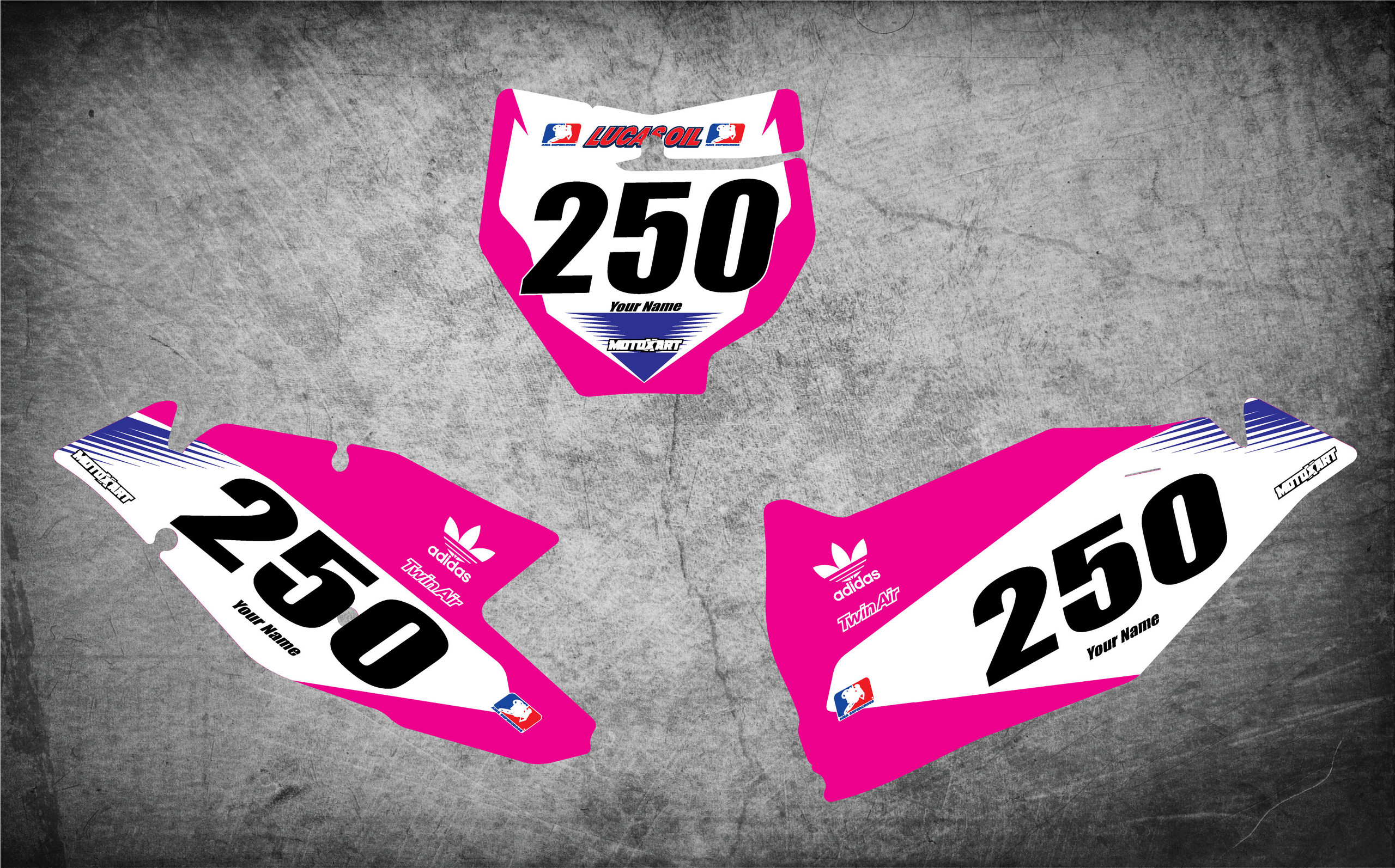 Premium KTM number plate graphics Australia "ACTIVE PINK" style pro ...