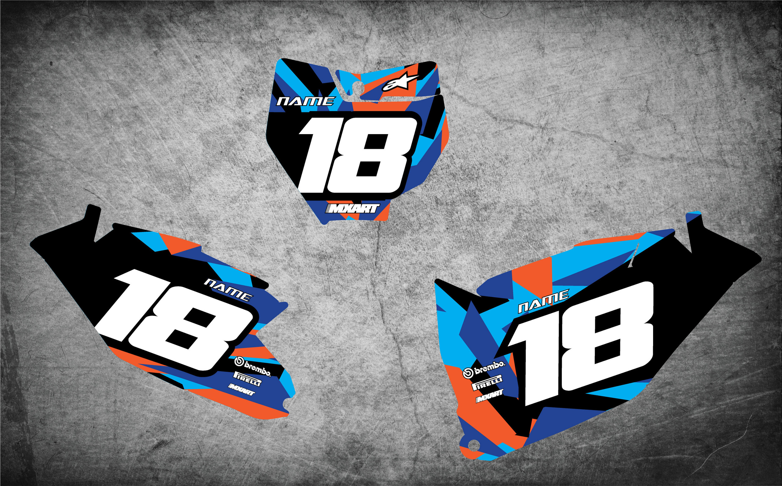 Premium KTM number plate graphics Australia "MIAMI" style pro grade KTM ...