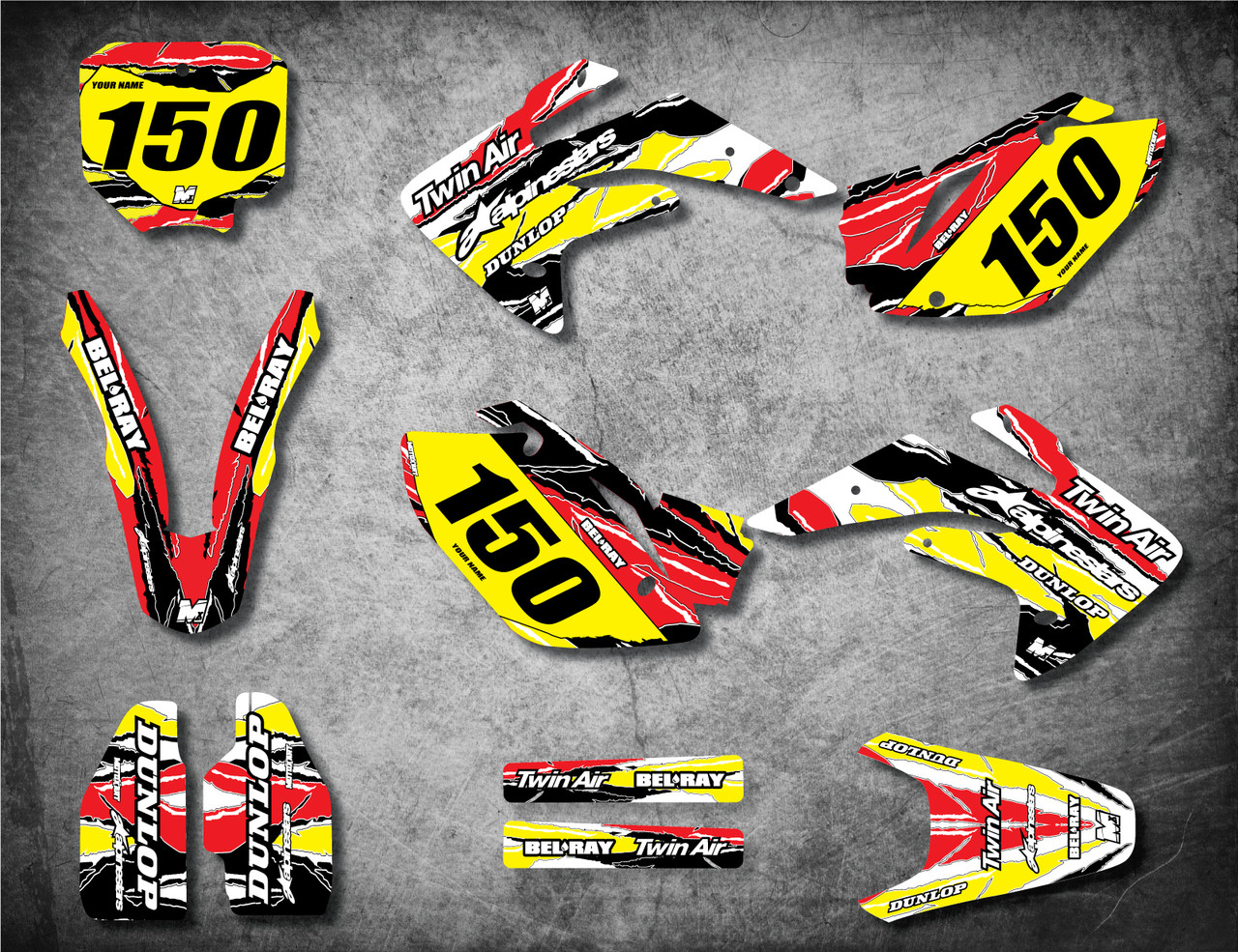 CRF 150 RAPID style full Sticker Kit - MotoXart