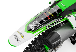 Premium Kawasaki Dirt Bike Decals : Factor Green style : Motoxart