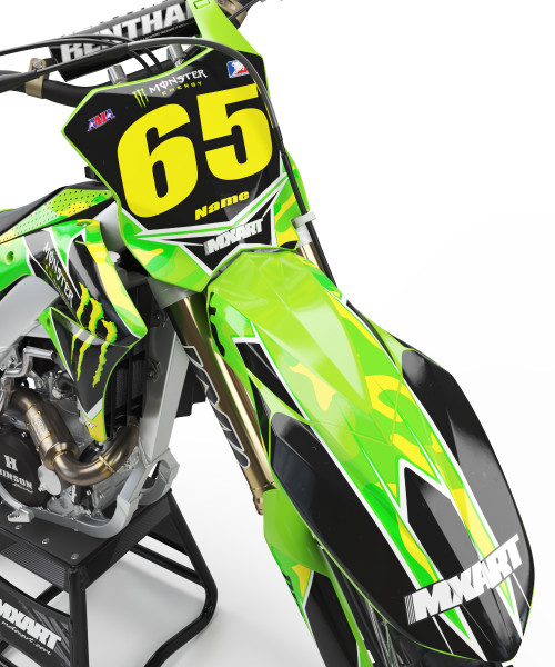 Premium quality motocross graphics "WARRIOR" style quality KAWASAKI ...