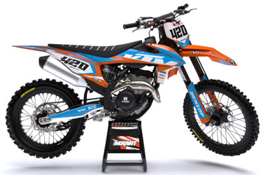 Premium quality KTM full bike decals "HOOK CYAN" style quality KTM dirt ...