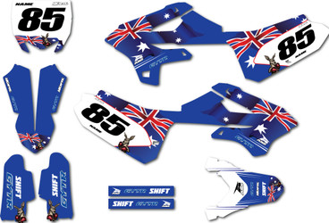 Premium dirt bike graphics YZ 85 Aussie style : Motoxart