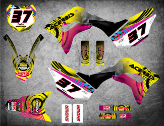 Honda 125cc + Neon Style full Sticker Kit - MotoXart