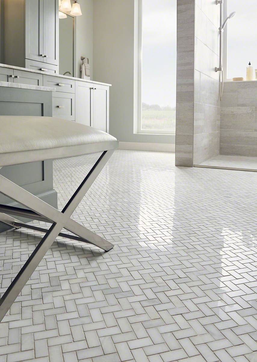 Ms International Inc Greecian White Polished Herringbone Mosaic | Stone