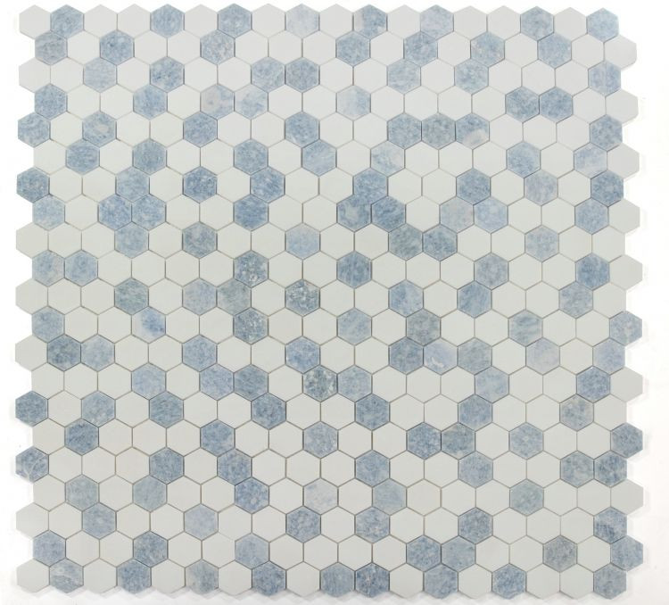 Elysium Tiles Inc Hexagon Crystal Ocean Mosaic 2" X 2" | Tile